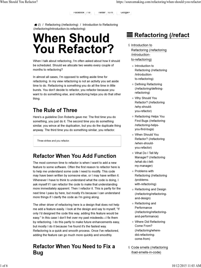 When Should You Refactor | PDF | Software Bug | Areas Of Computer Science