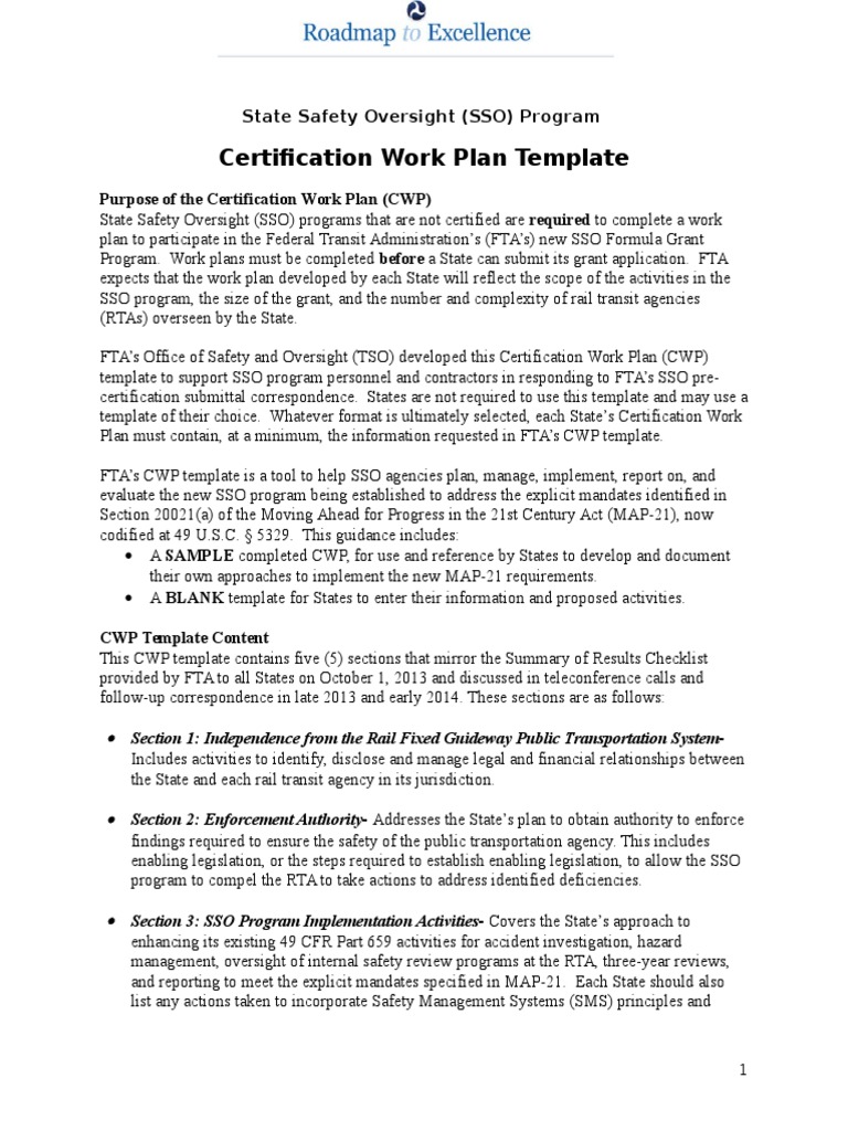 2014-3-10 Certification Work Plan Template Final | PDF | Safety ...