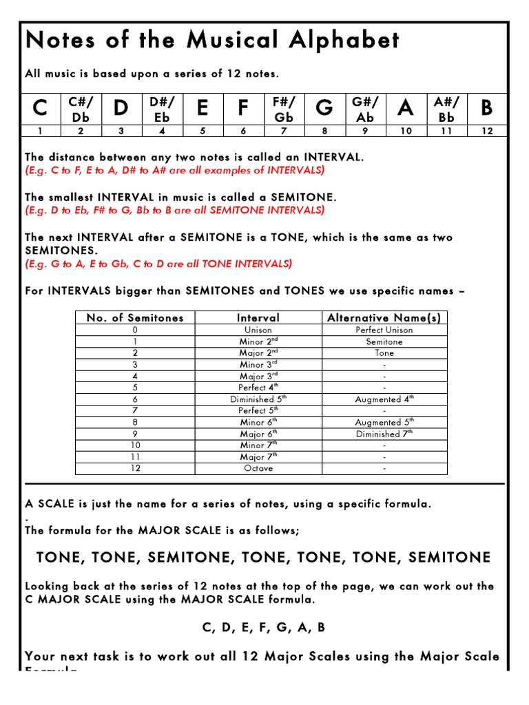 1.notes of The Musical Alphabet | PDF | Foreign Language Studies | Art