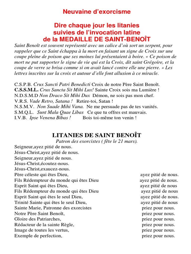 Exorcisme StBenoit | PDF | Art | Religion et spiritualité