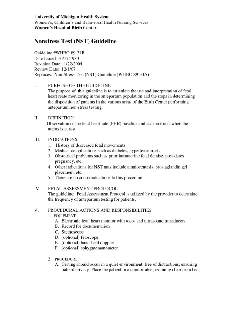 NST | PDF | Fetus | Prenatal Development
