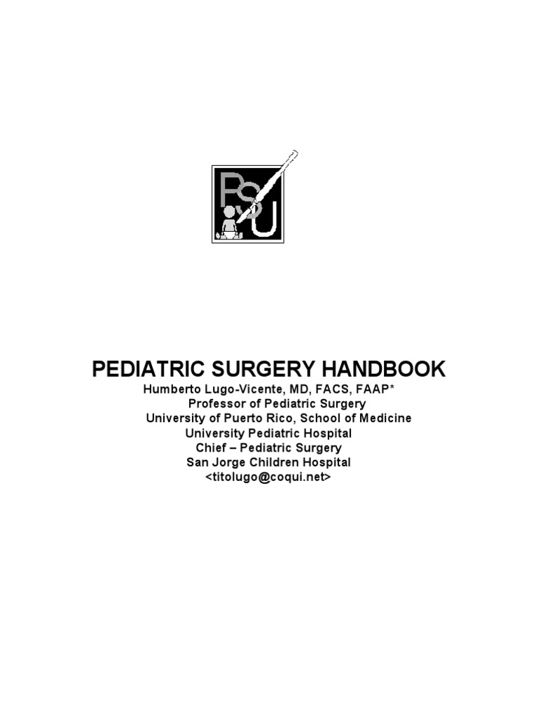 Pediatric Surgery Handbook | PDF | Medical Specialties | Gastroenterology