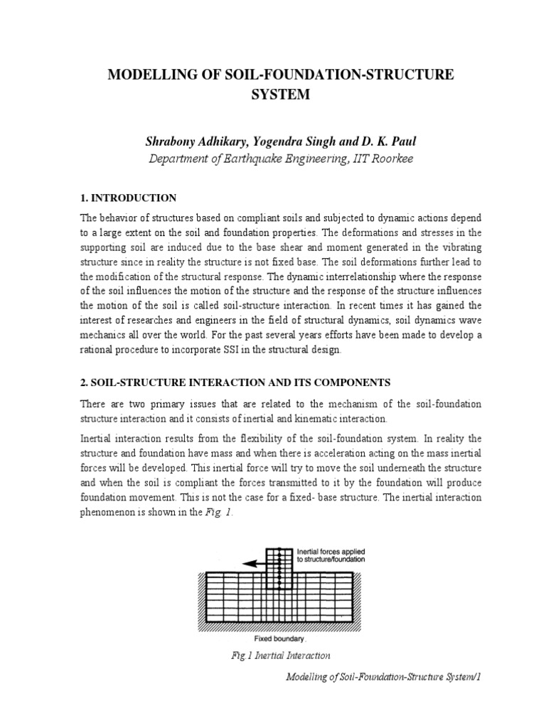Soil-Foundation-Structure Interaction Modeling | PDF