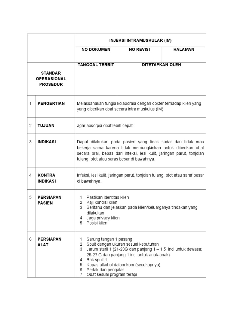 Sop Injeksi | PDF | Sains & Matematika