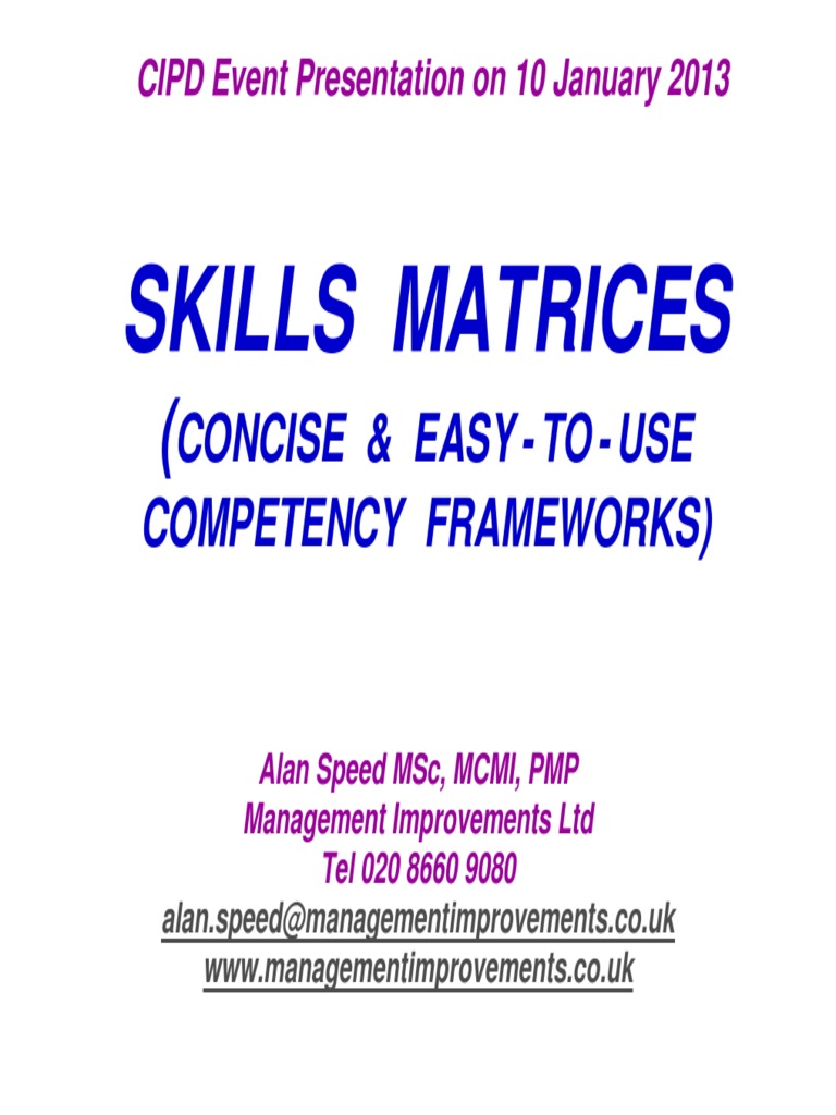 Competency Matrix | PDF | Competence (Human Resources) | Swap (Finance)