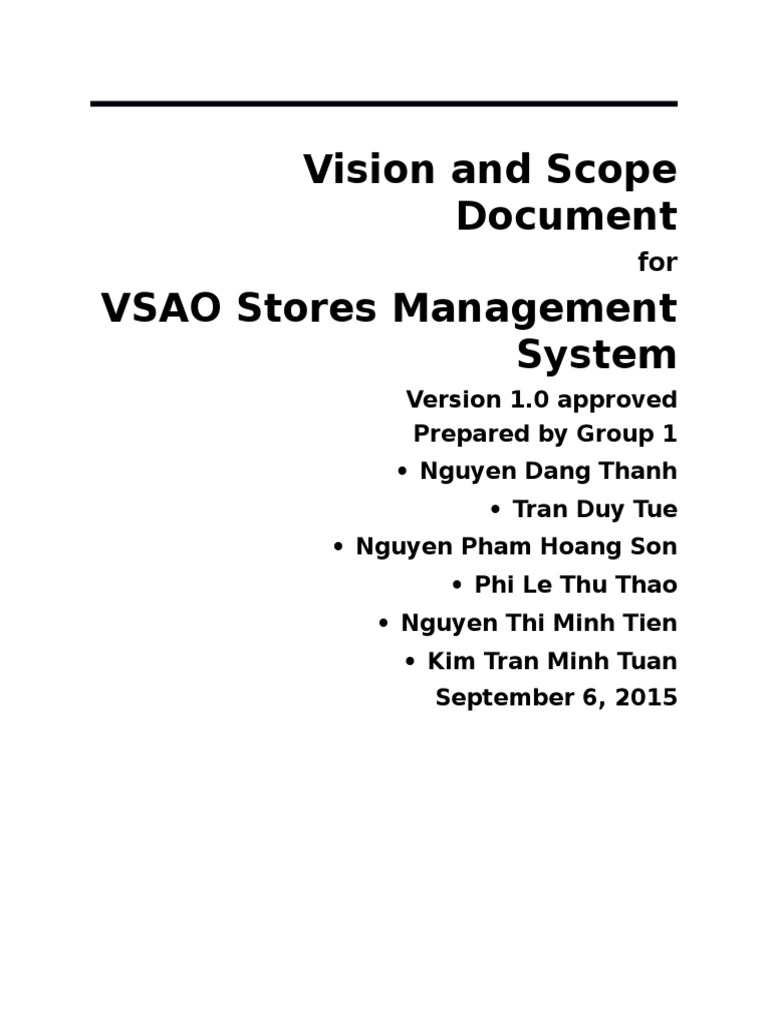 Vision and Scope Document | PDF | Profit (Accounting) | Business