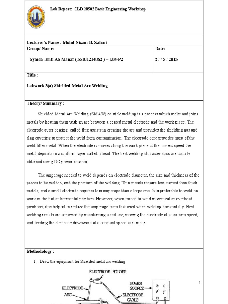 SMAW NC2 Lab Report by Syaida | PDF | Technology & Engineering
