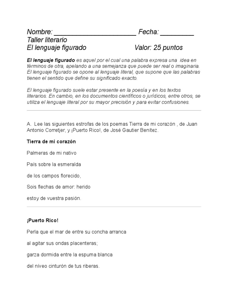 Lenguaje Figurado | PDF | Poesía | Amor