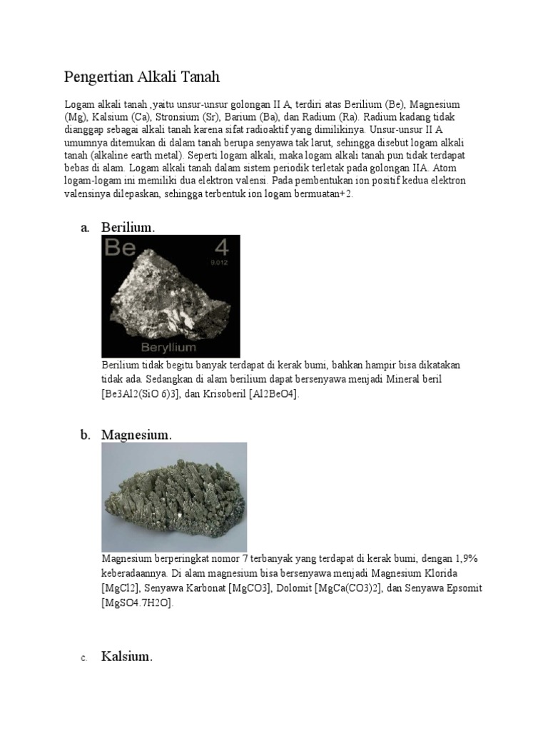 Logam Alkali Tanah | PDF