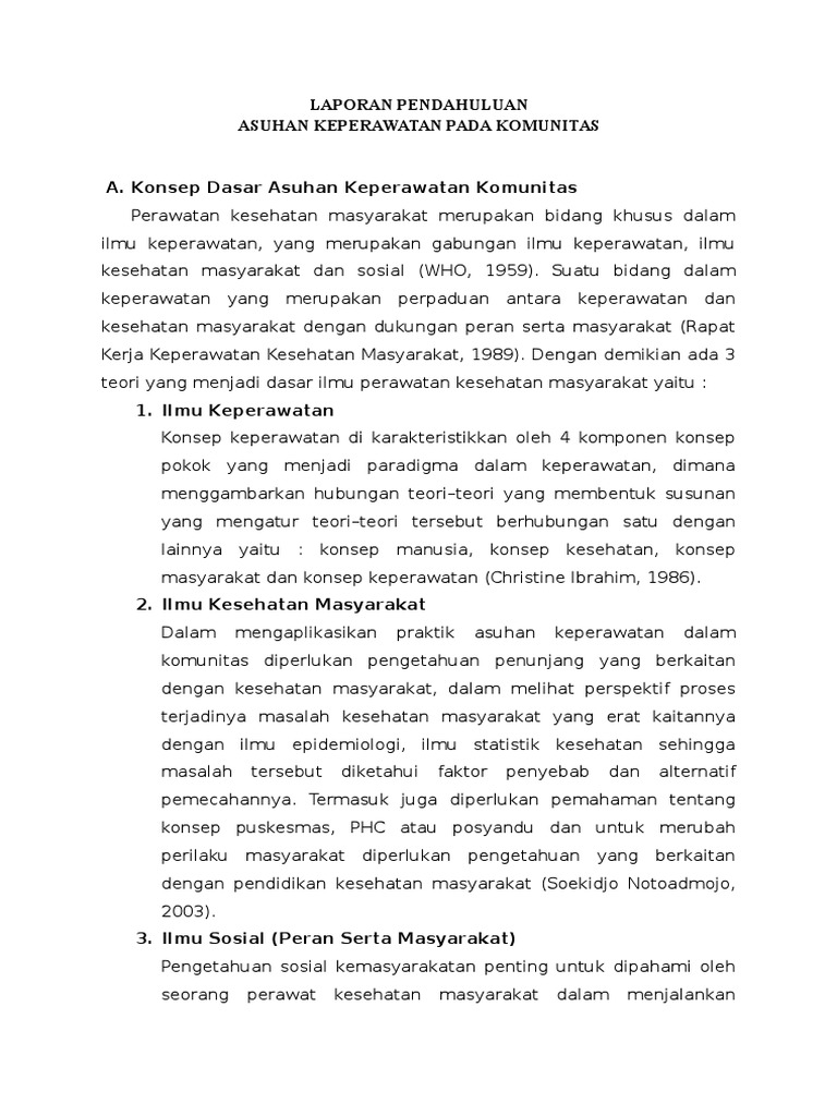 LP Asuhan Keperawatan Komunitas | PDF
