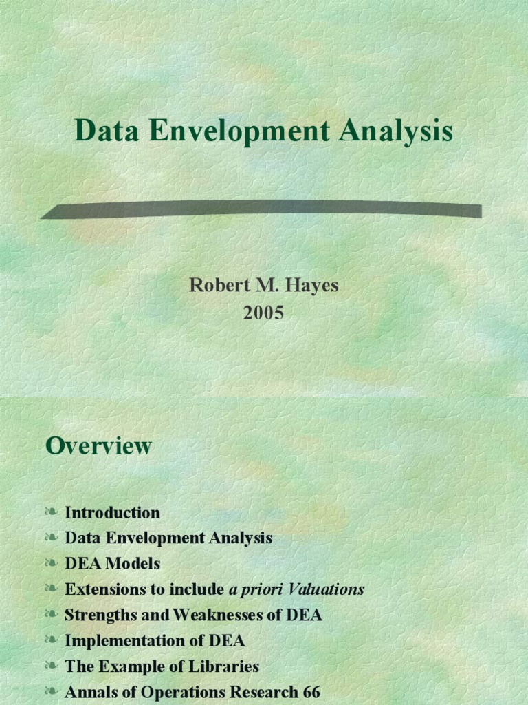 Data Envelopment Analysis Pdf Regression Analysis Mathematical Optimization