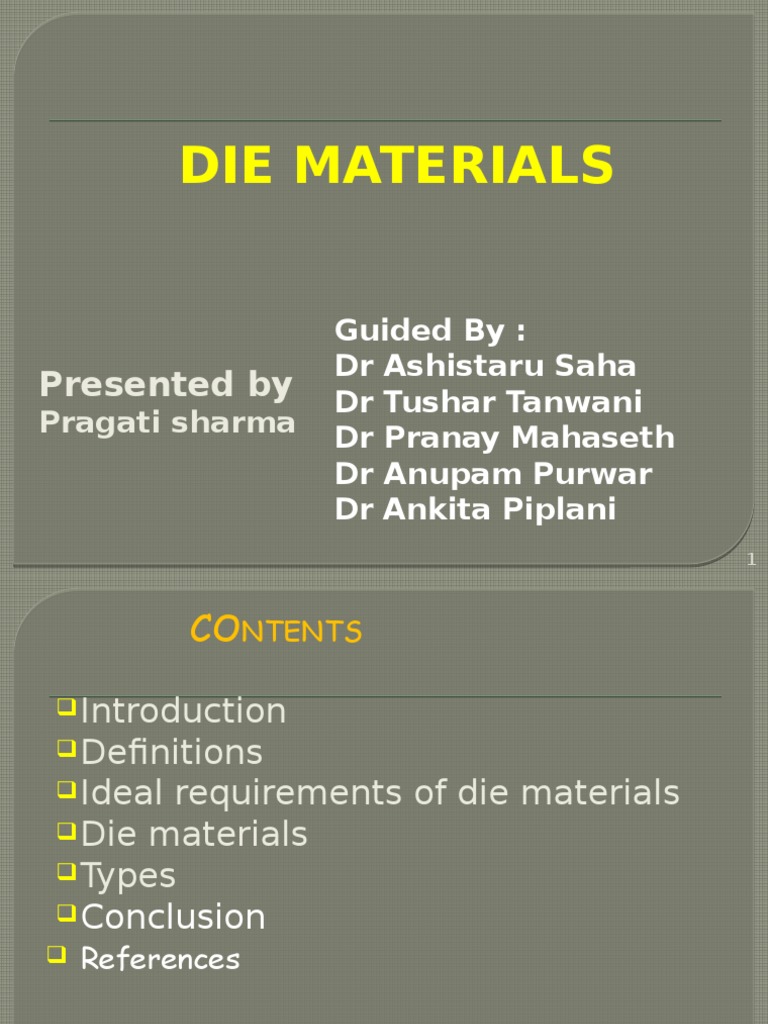 Die Material | PDF | Chemistry | Manmade Materials