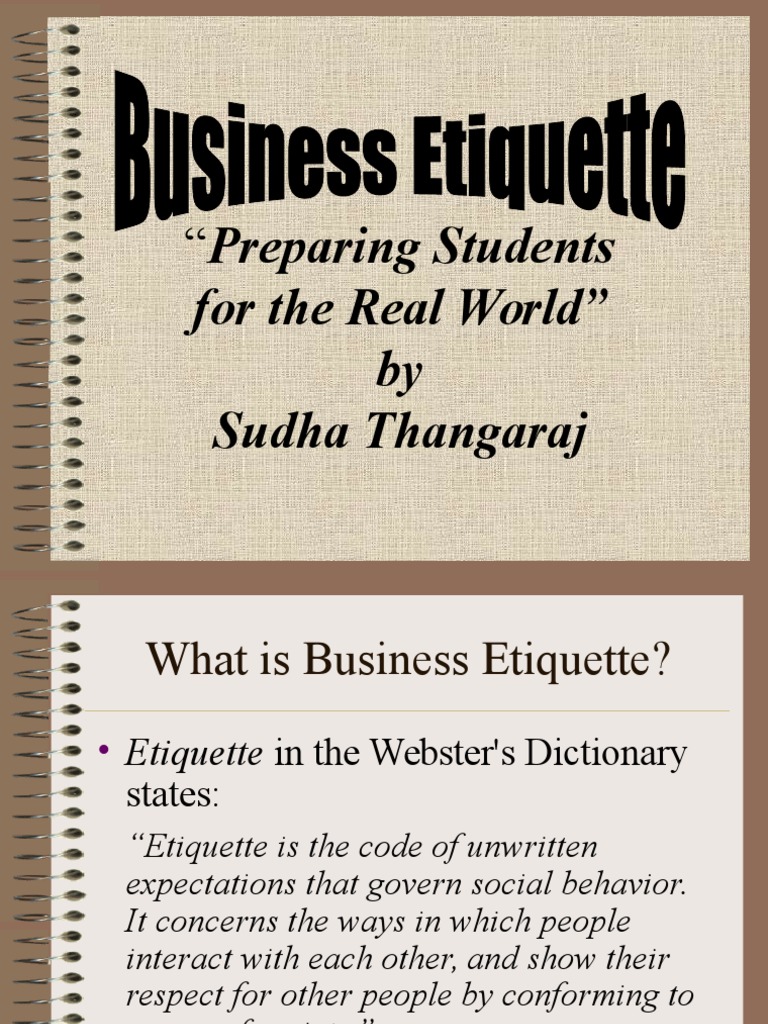Business Etiquette | PDF | Etiquette | Shoe