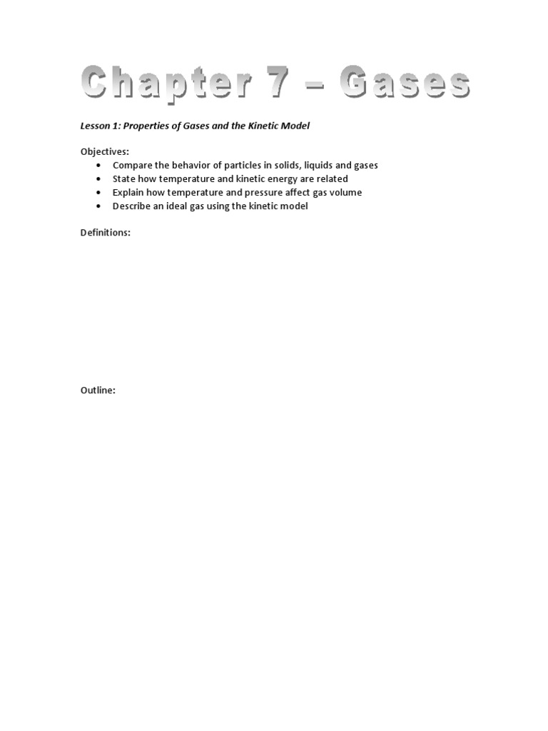 Chapter 7 - Lesson Notes | PDF