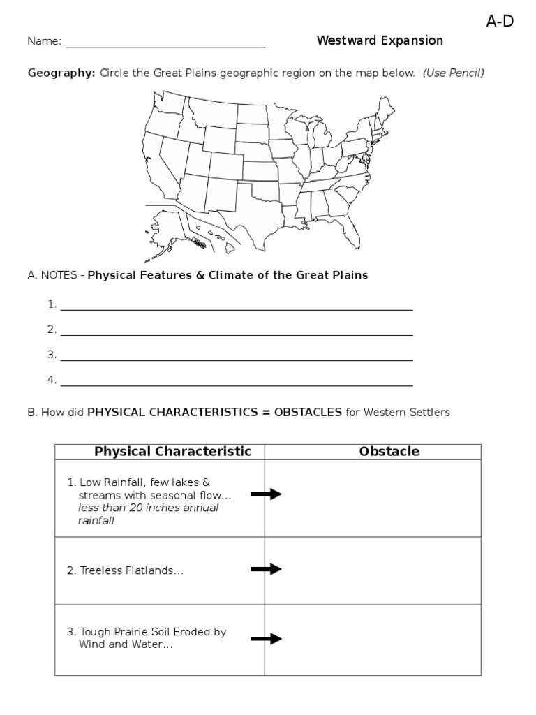 NEARPOD Westward Expansion Student Notes 2015-16 | PDF
