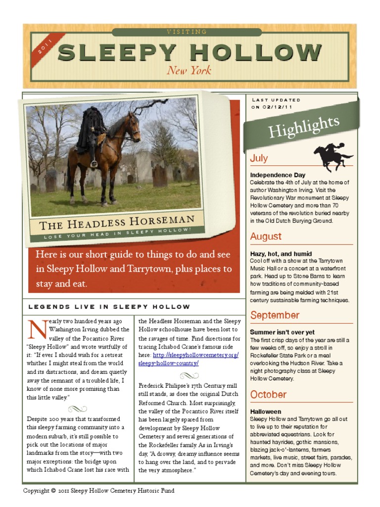 Sleepy Hollow: Highlights | PDF | Sleepy Hollow, New York | Broadway ...
