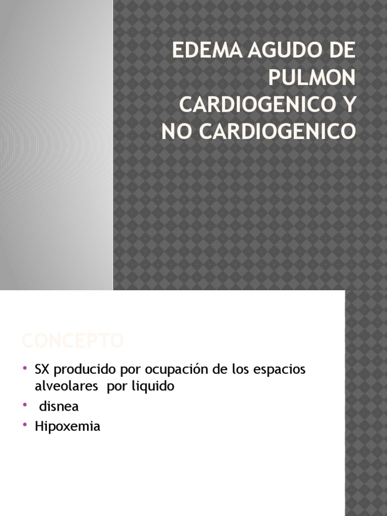 Edema Agudo de Pulmon Cardiogenico y No Cardiogenico | PDF | Edema ...