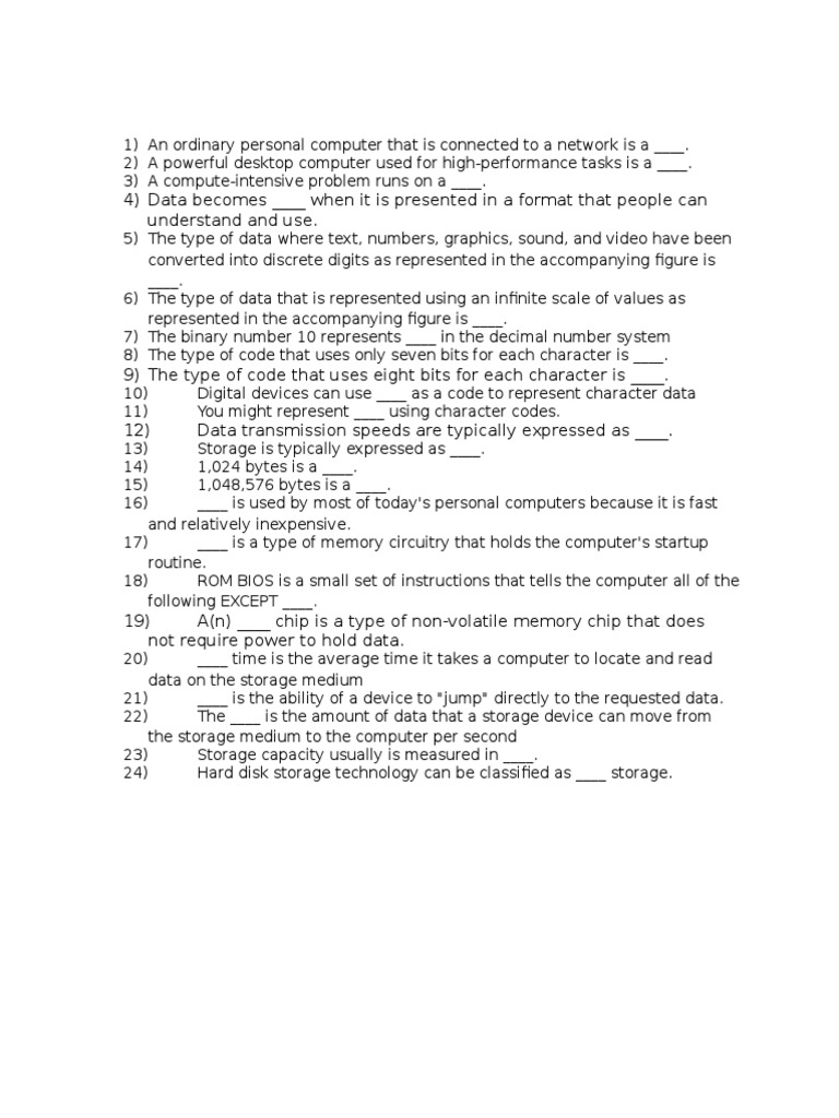 COSC 1301 - Review For Final Exam | PDF | Computer Data Storage | Wi Fi