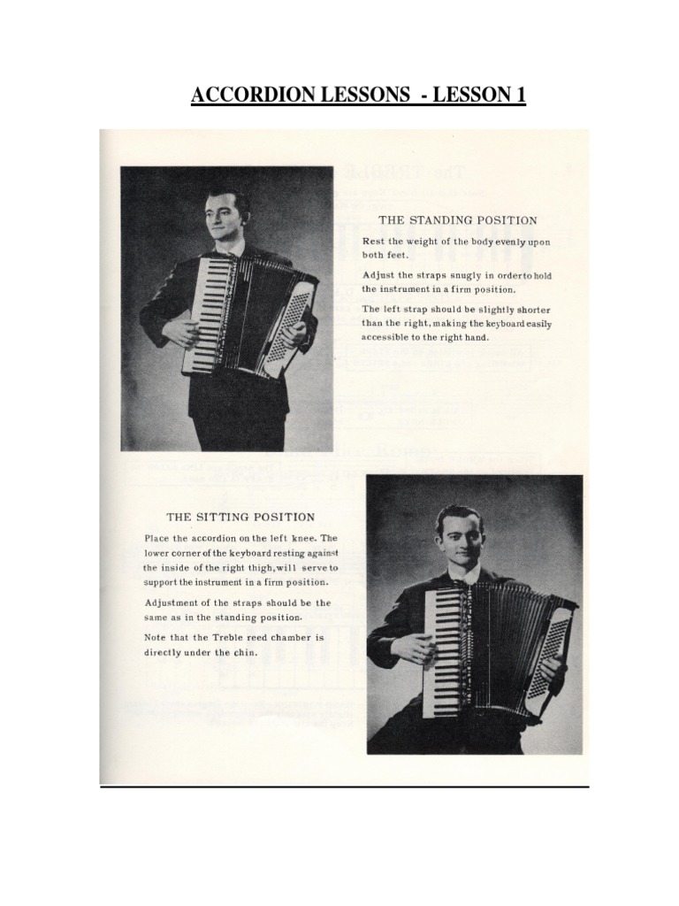 Accordion Lessons - Lesson 1 | PDF