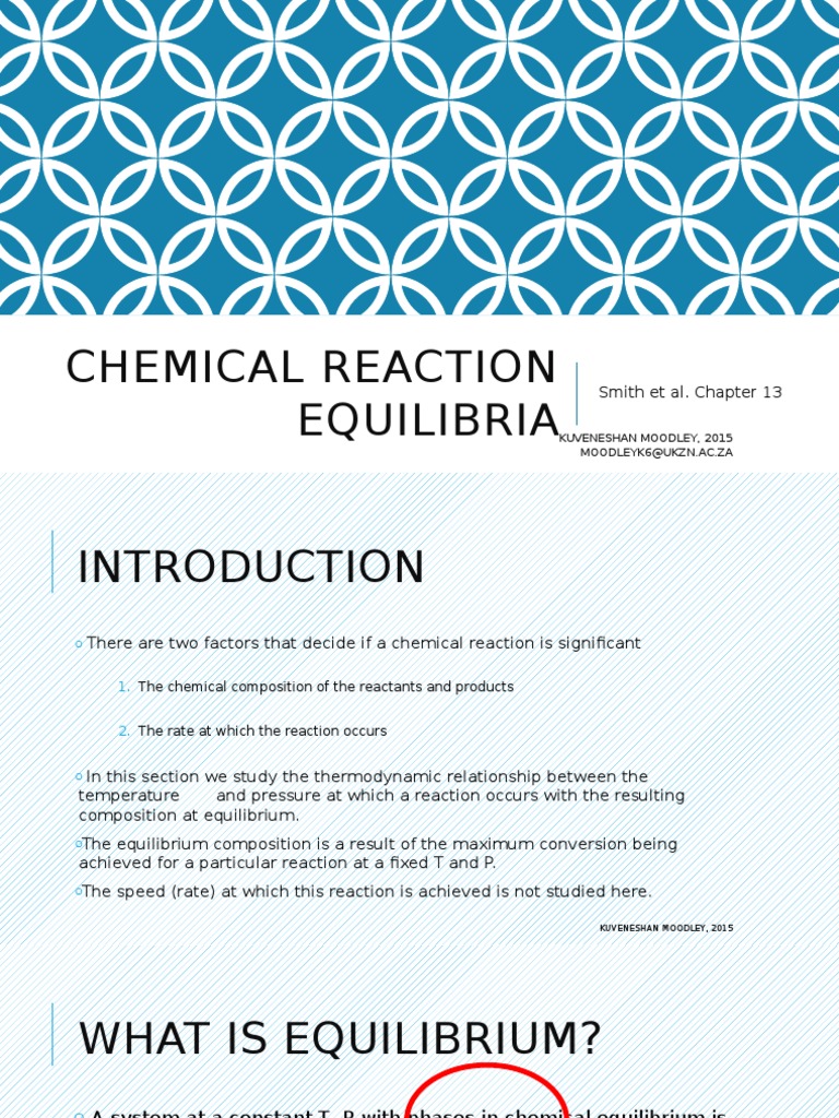 Chemical Reaction Equilibria | PDF | Chemical Equilibrium | Chemical ...
