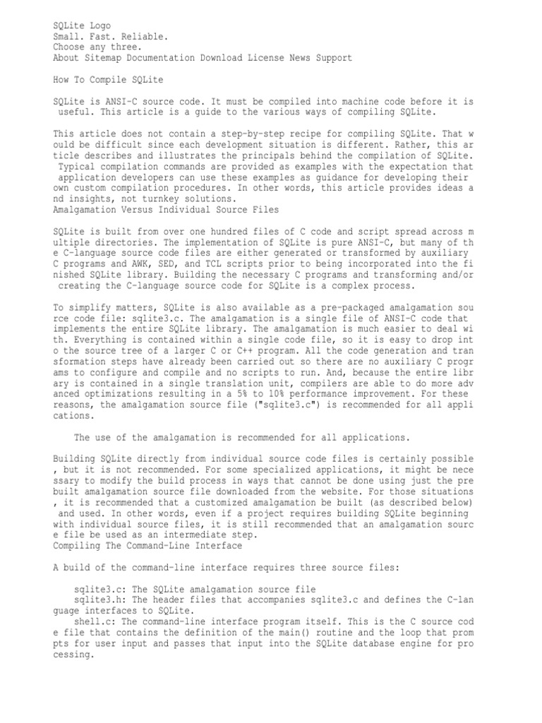 Sqlite Compile | PDF | Command Line Interface | Source Code