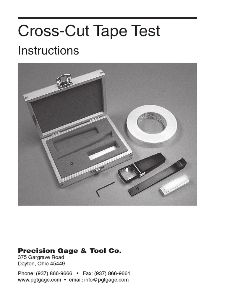 Cross-Cut Tape Test: Instructions | PDF