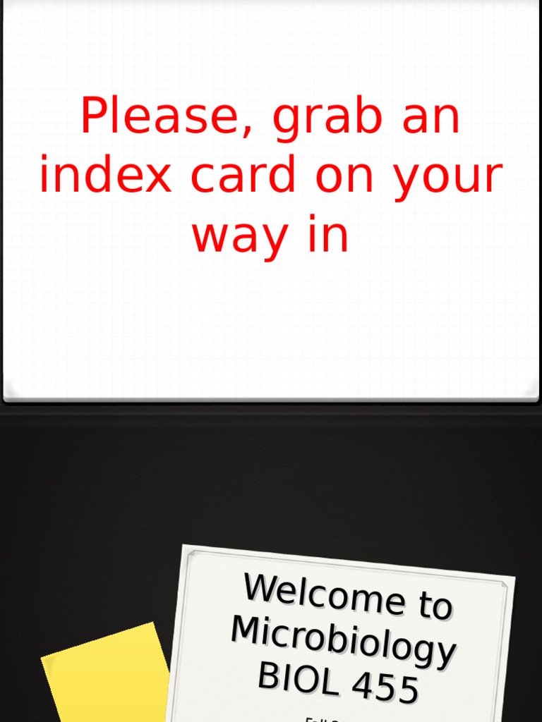 Please, Grab An Index Card On Your Way in | PDF | Microorganism ...