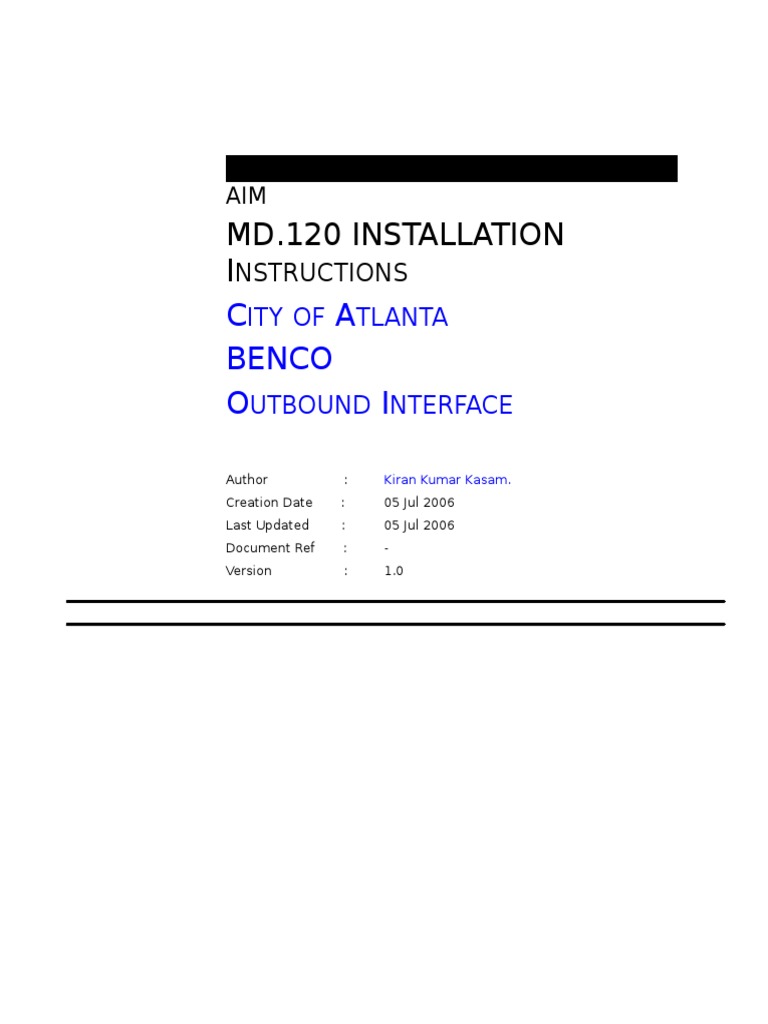 Md120 Cats Hr005 Benco Out Interface | PDF | File Transfer Protocol ...