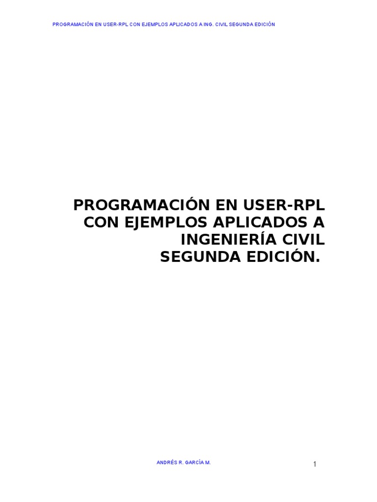 Manual User RPL HP 50g Segunda Edicion | PDF | Programa de computadora | Programación