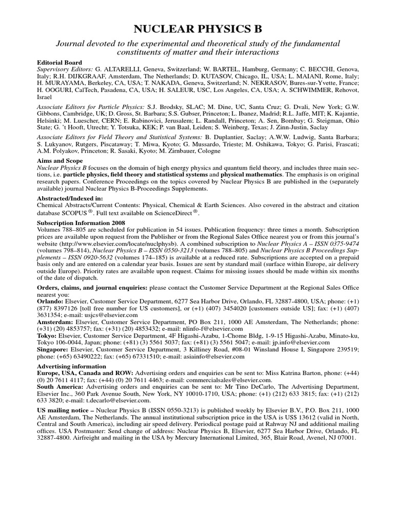 Nuclear Physics B | PDF | Gauge Theory | Matrix (Mathematics)