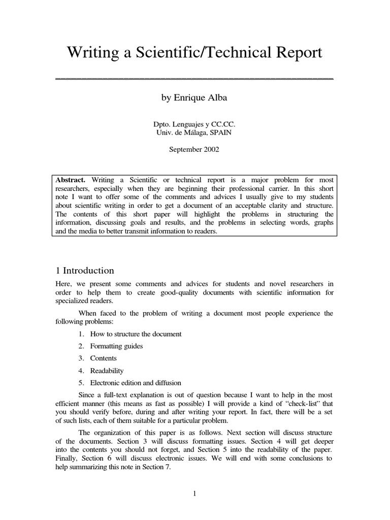 Scientific Report Writing Guide | PDF | Search Engine Indexing | Letter ...