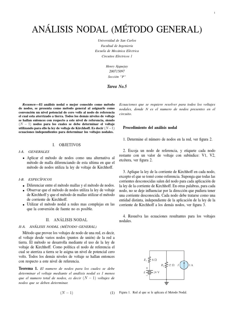 Análisis Nodal (Método General) | PDF | Análisis de red (circuitos ...