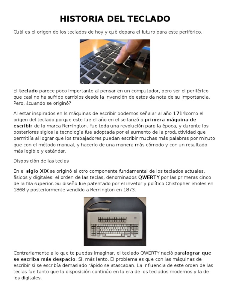 Historia Del Teclado Pdf Teclado Tecnología De Medios