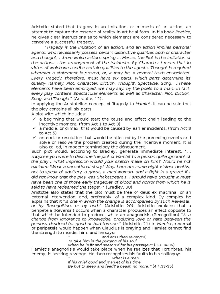 Hamlet As Tragedy | PDF | Hamlet | Plot (Narrative)