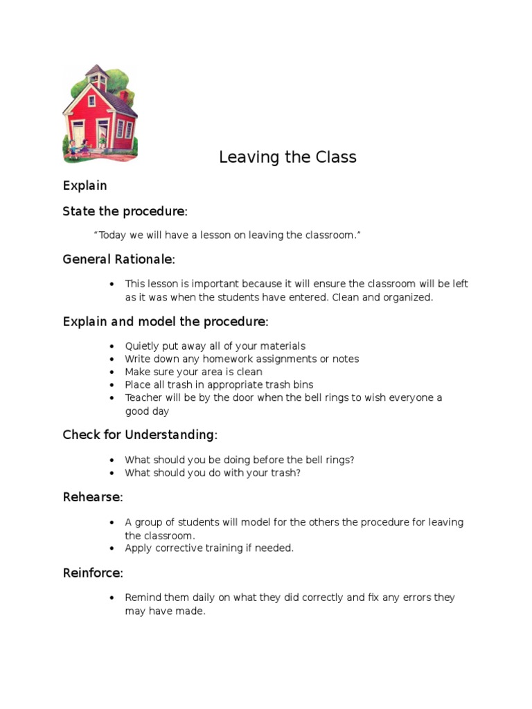 Classroom Exit Procedures Explained | PDF