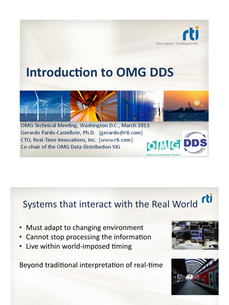 Introduc) On To OMG DDS: Your Systems. Working As One | PDF | Quality ...