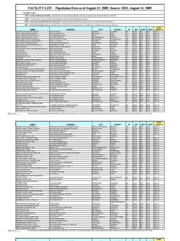 List of ICE Detention Facilities | PDF | Crimes | U.S. Immigration And ...
