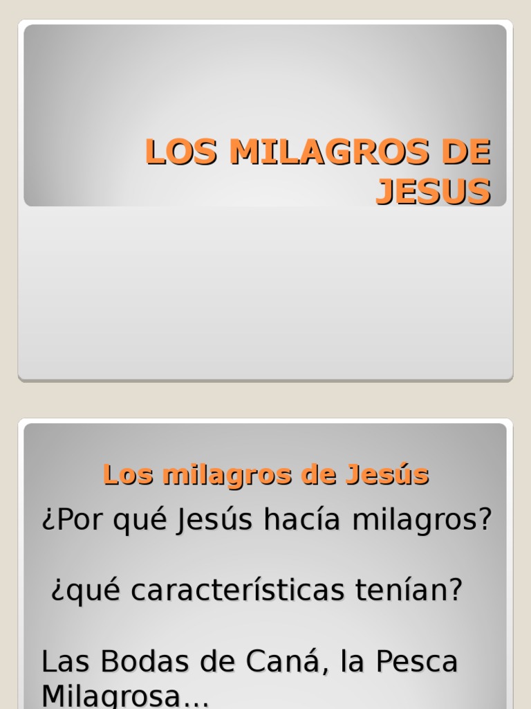 Los Milagros de Jesus | PDF | Milagro | Salvación