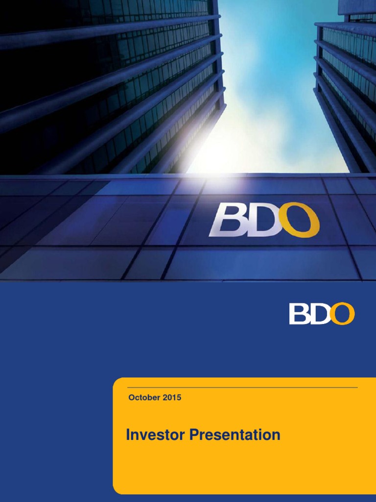 BDO Investor Presentation 2015Q2 | PDF | Bdo Unibank | American ...