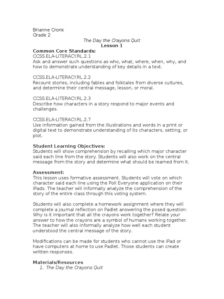 Crayons Comprehension | PDF | Reading Comprehension | Homework