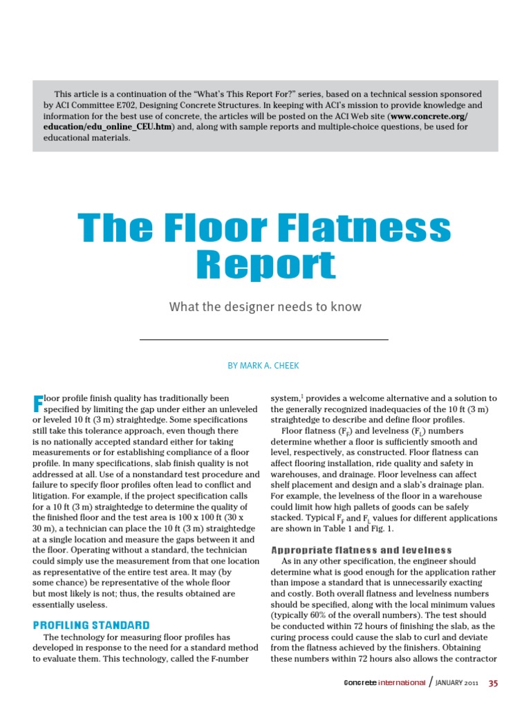 Concrete International - The Floor Flatness Report | PDF ...