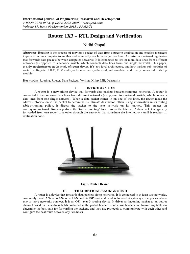 Router 1X3 - RTL Design and Verification | PDF | Network Packet ...