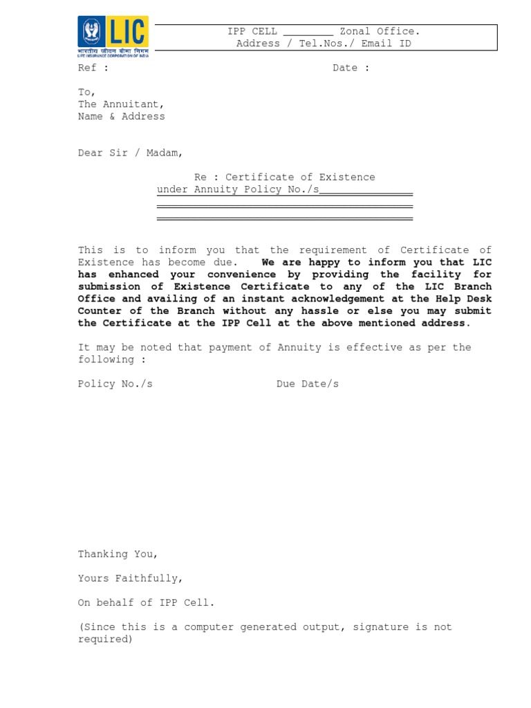 Revised Existentence Certificate | PDF