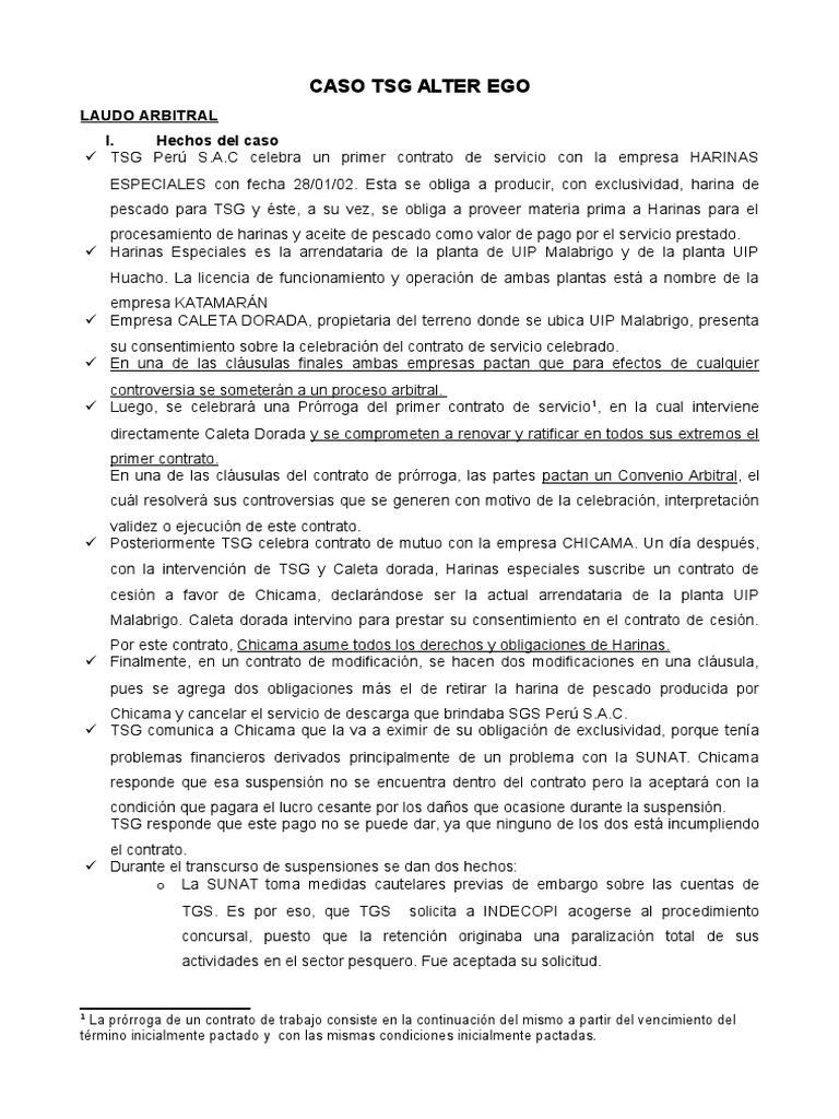 Caso TSG Alter Ego | PDF