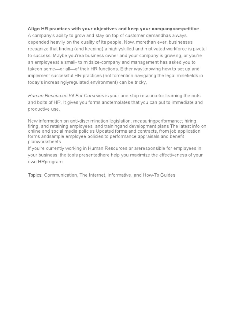 Optimize HR Practices for Business Success | PDF