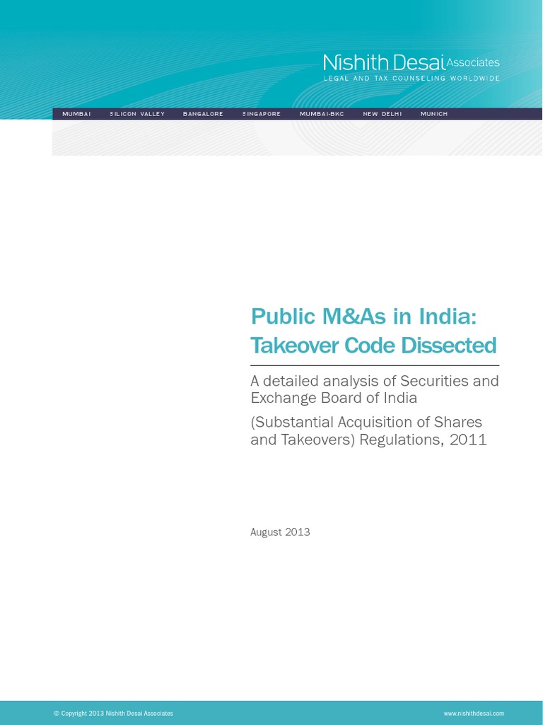 Takeover Code Analysis | PDF | Takeover | Mergers And Acquisitions
