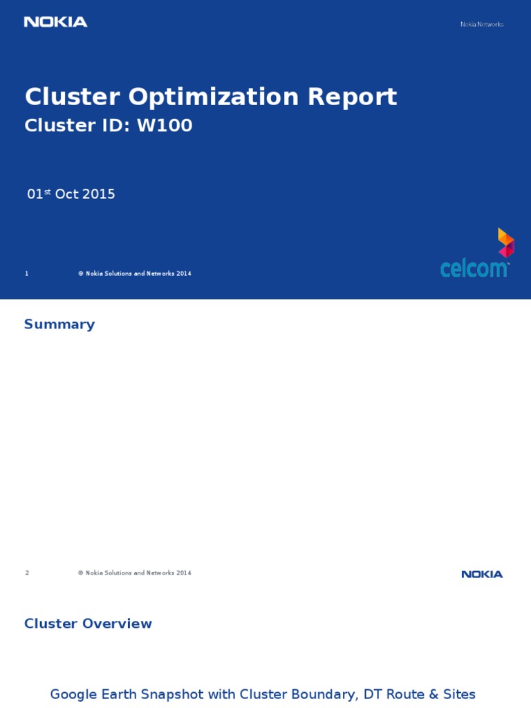 Cluster Optimization Report W100 01102015 | Lte (Telecommunication) | Radio