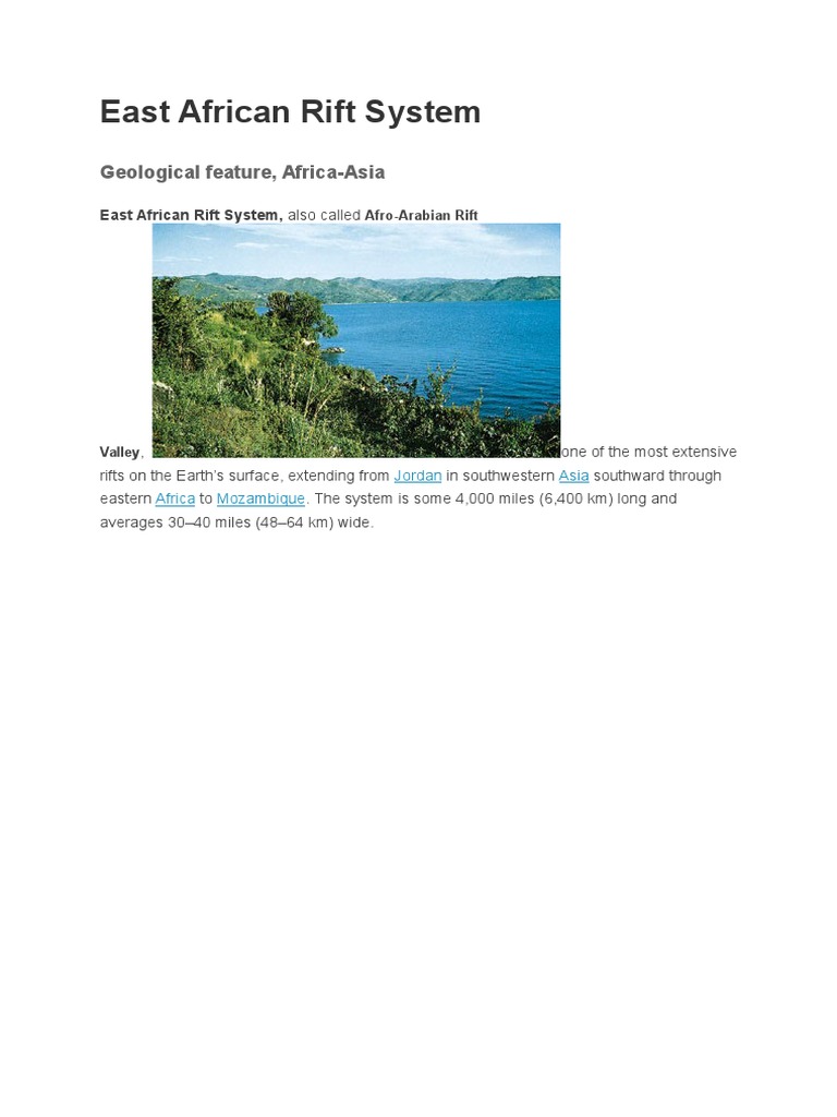 East African Rift System Overview | PDF