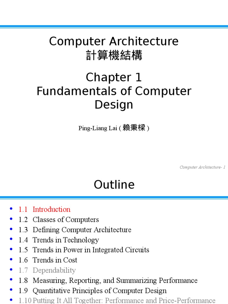 Chapter 1 Fundamentals Of Computer Design Pdf Instruction Set Central Processing Unit