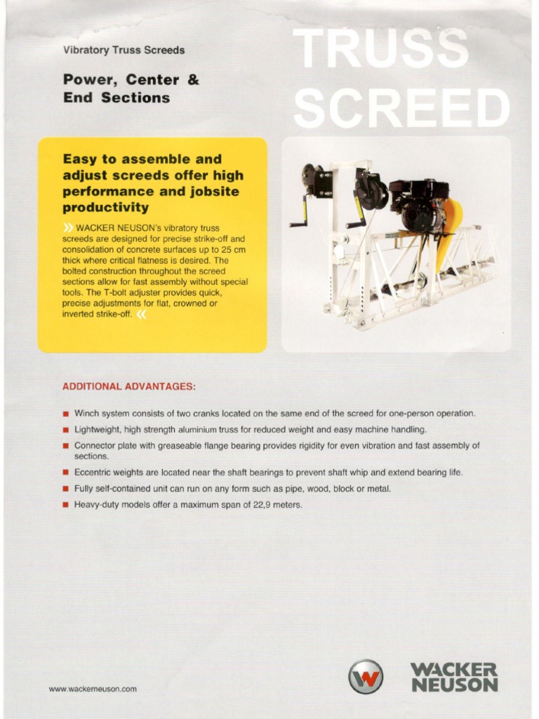 Truss Screed Catalog | PDF